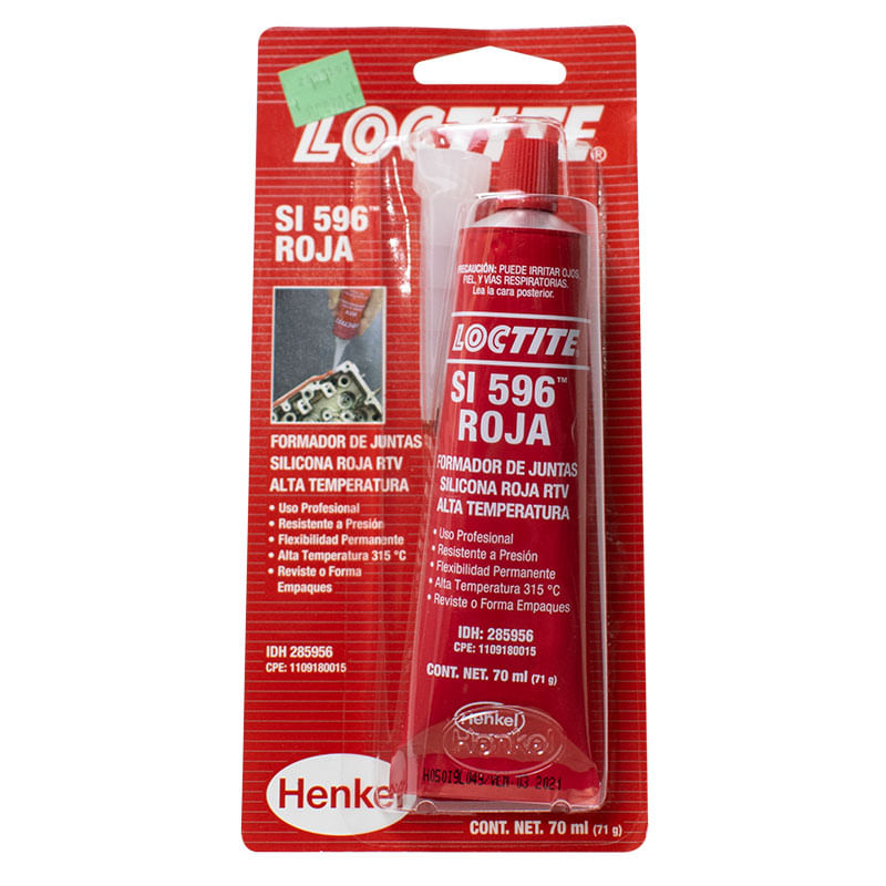 LOCTITE 596: Silicona Roja de Alta Resistencia Térmica y Sellado | 70 ml