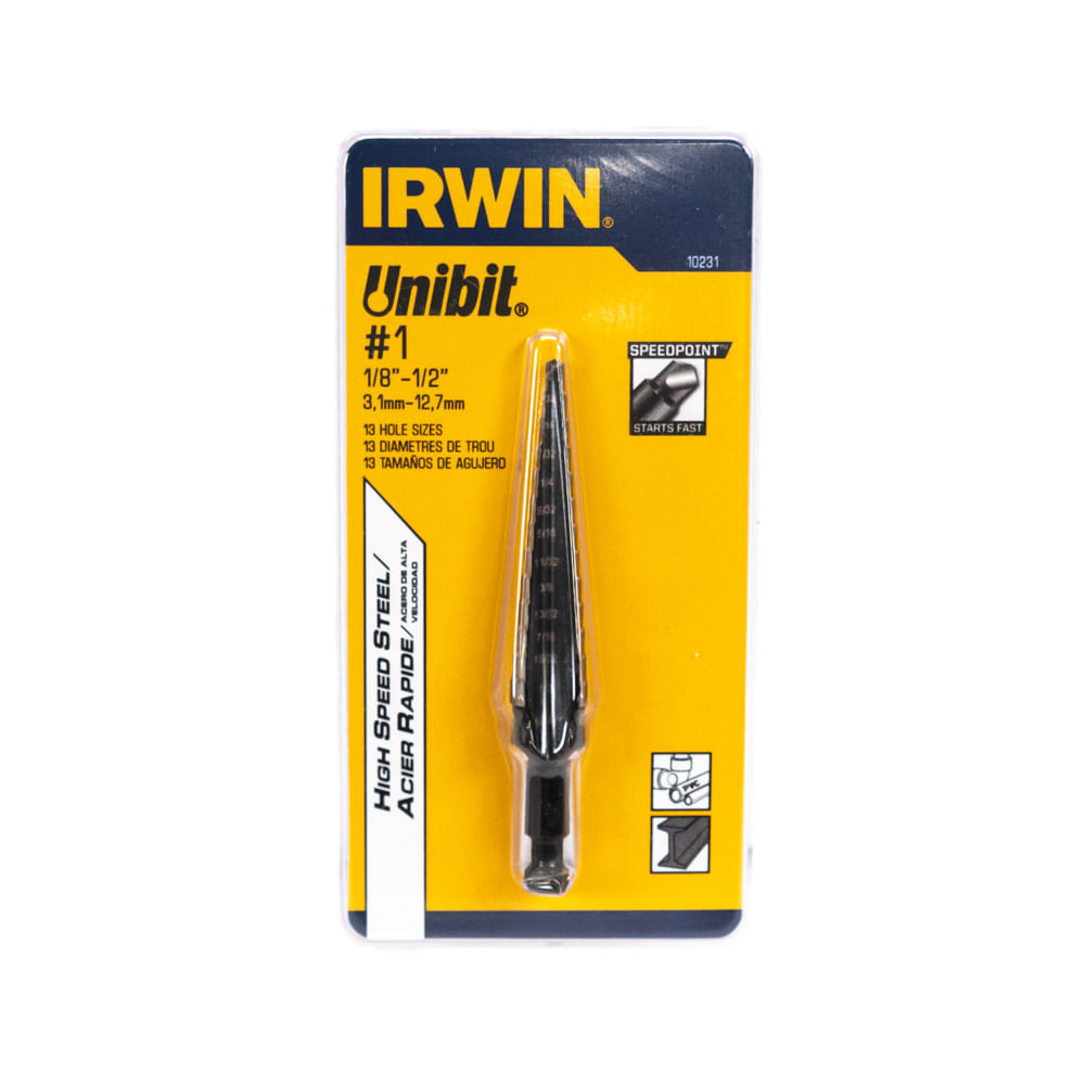Broca Escalonada HSS 1/8" a 1/2" Irwin 10231