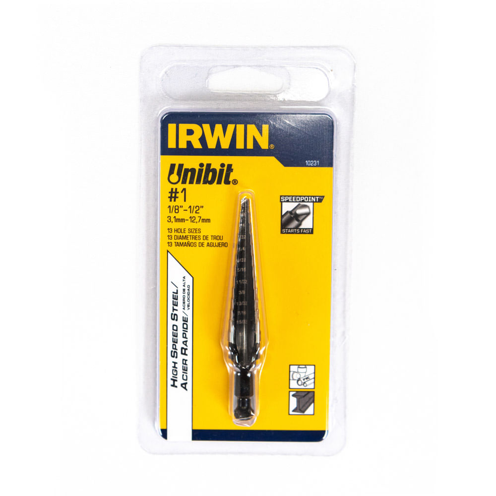 Broca Escalonada HSS 1/8" a 1/2" Irwin 10231