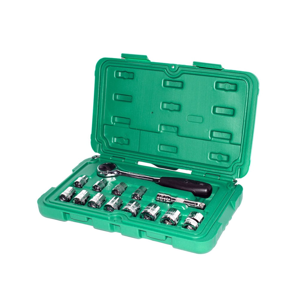 Juego de Copas Sata ST09523SJ: Set de 14 Piezas 8 a 19 mm con Adaptador ...