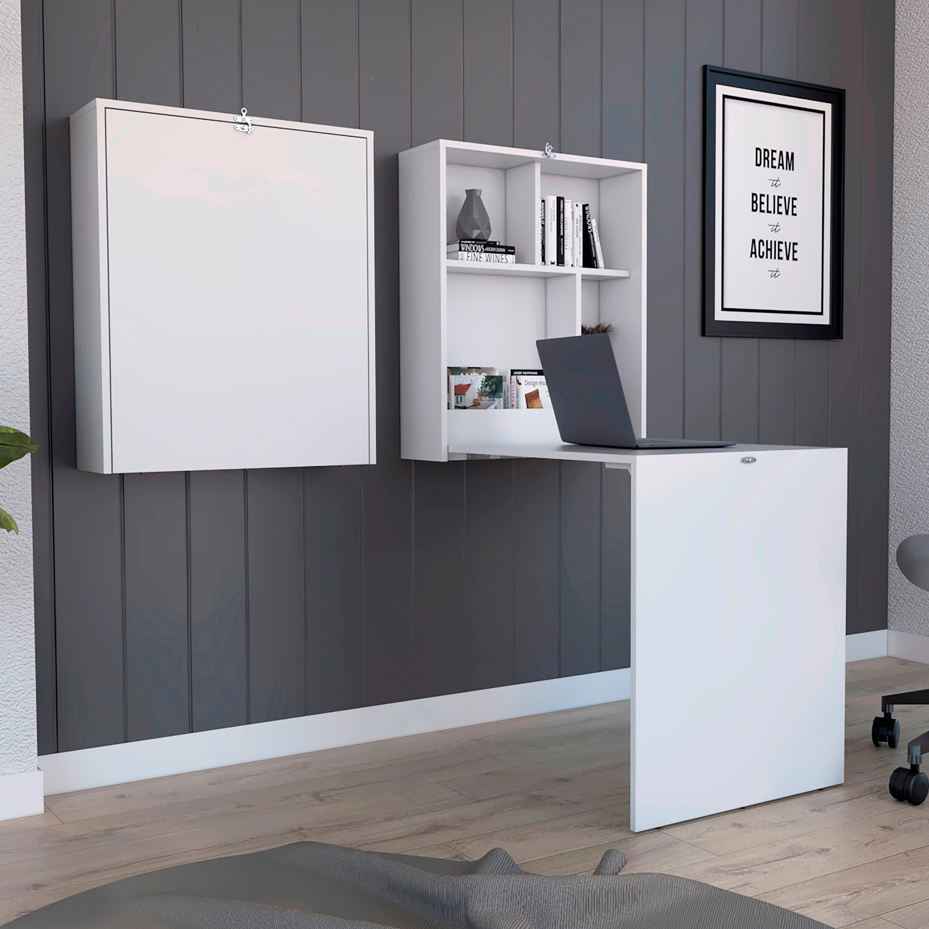 Mesa Escritorio Plegable Kaplan 140 X 60 RTA Blanco