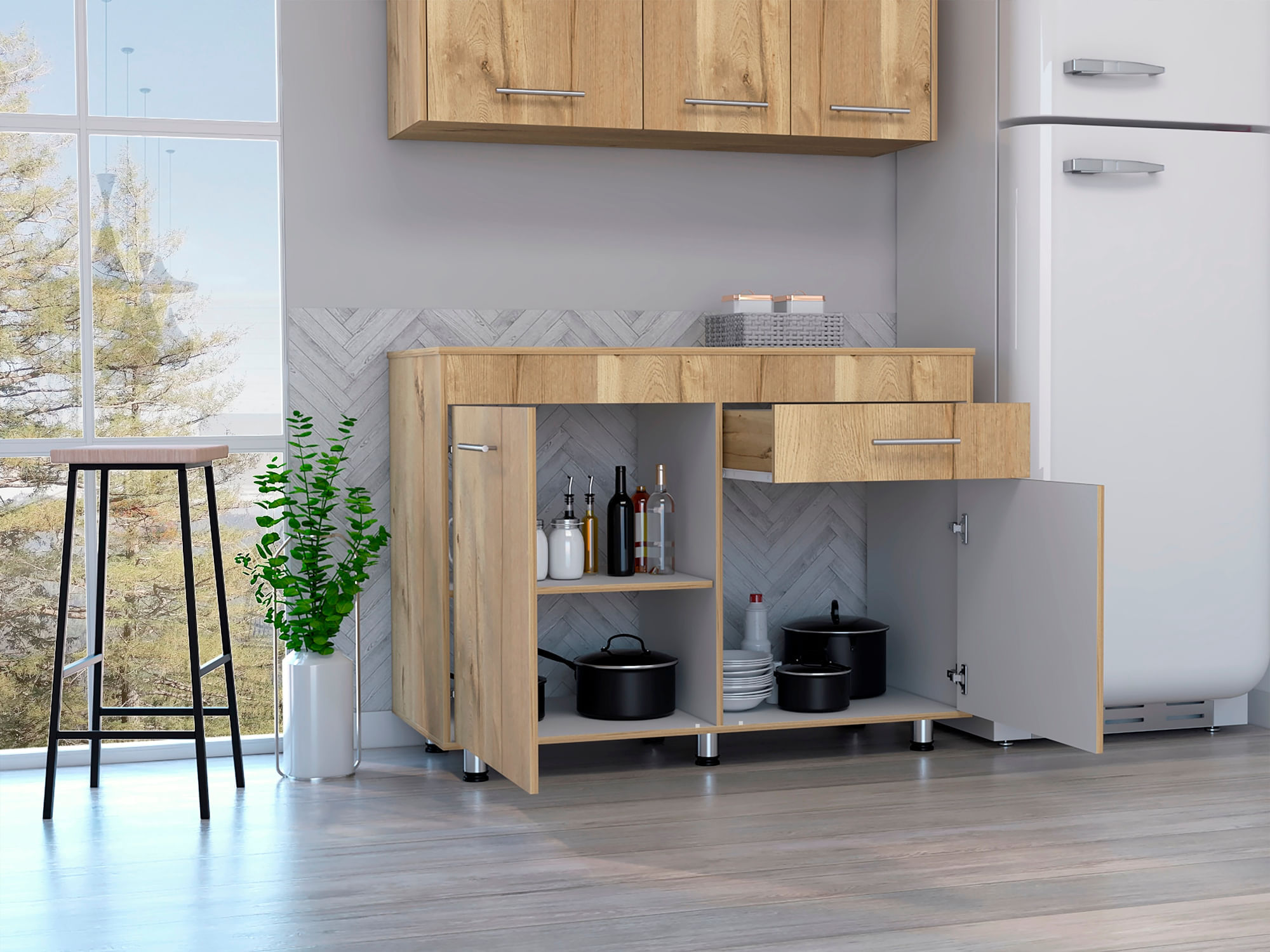 Modulo Inferior 120 Kitchen Orion RTA Blanco Duna